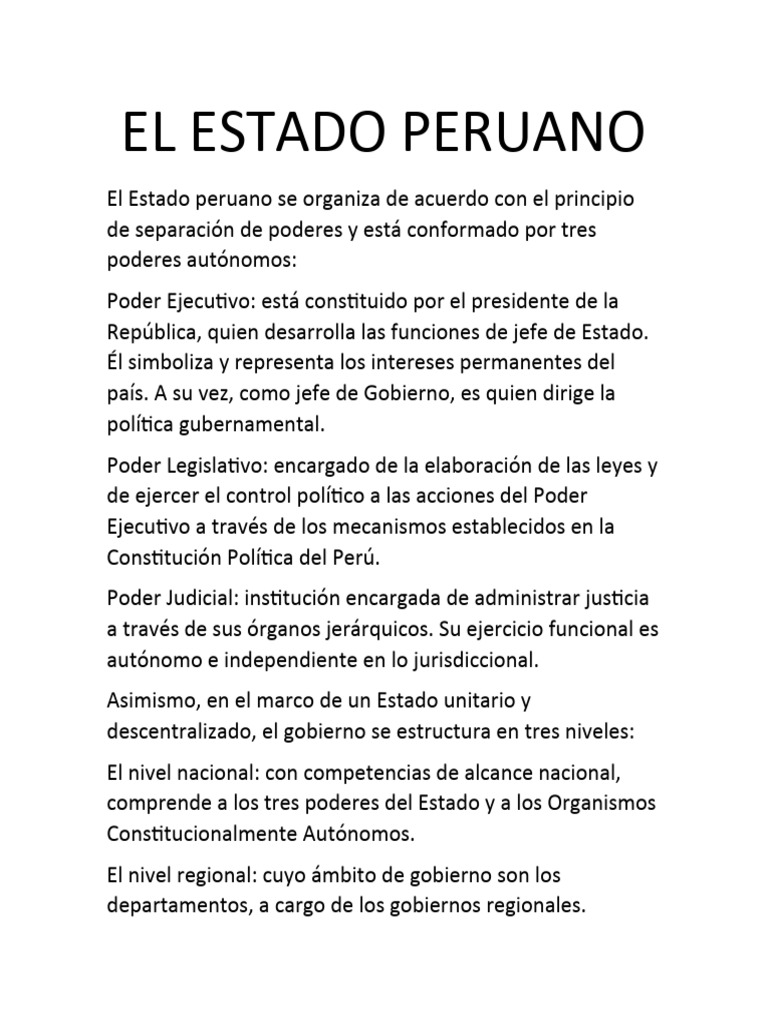 El Estado Peruano | PDF