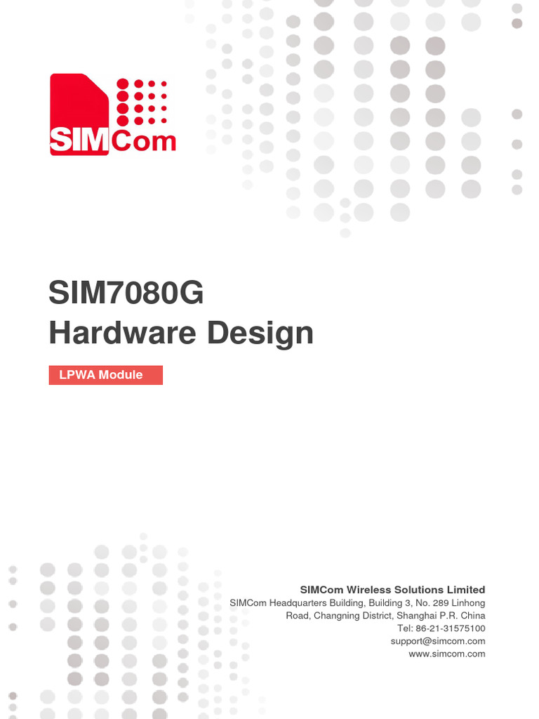 SIM7080G Hardware Design V1.05 230731 | PDF | Lte (Telecommunication) | Usb