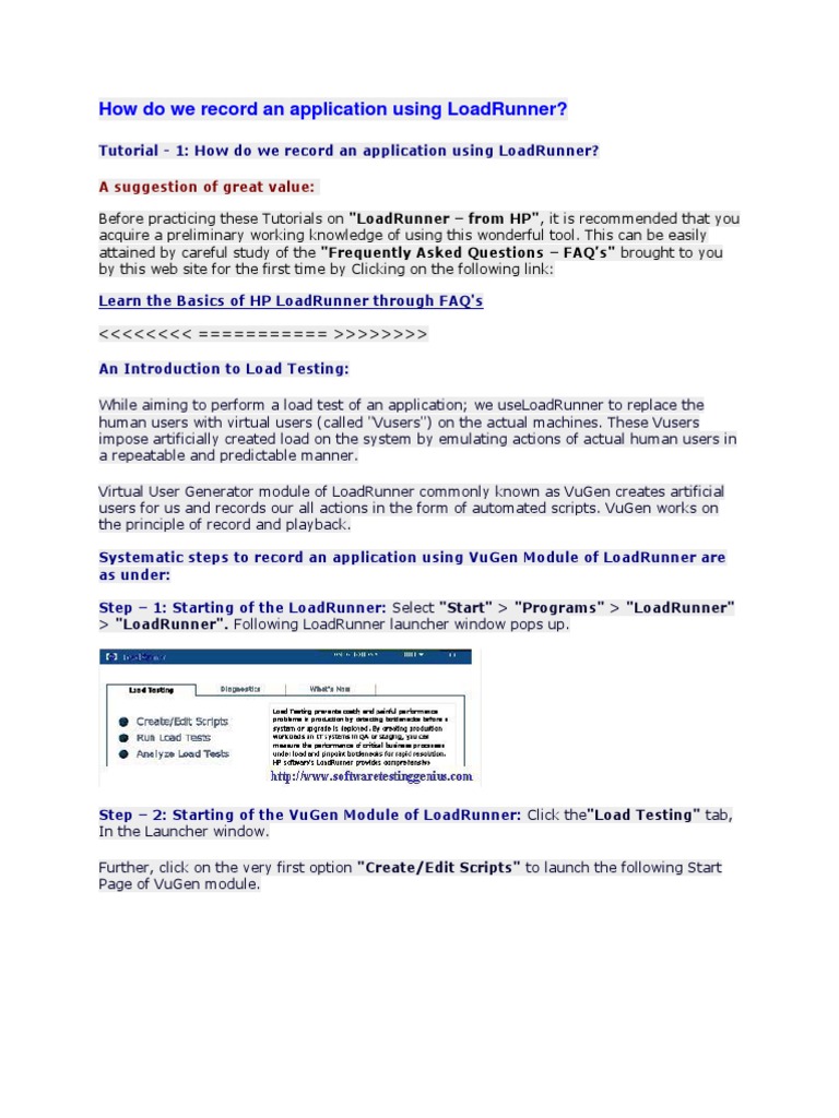 LoadRunner Application Recording Guide | PDF | Scripting Language ...