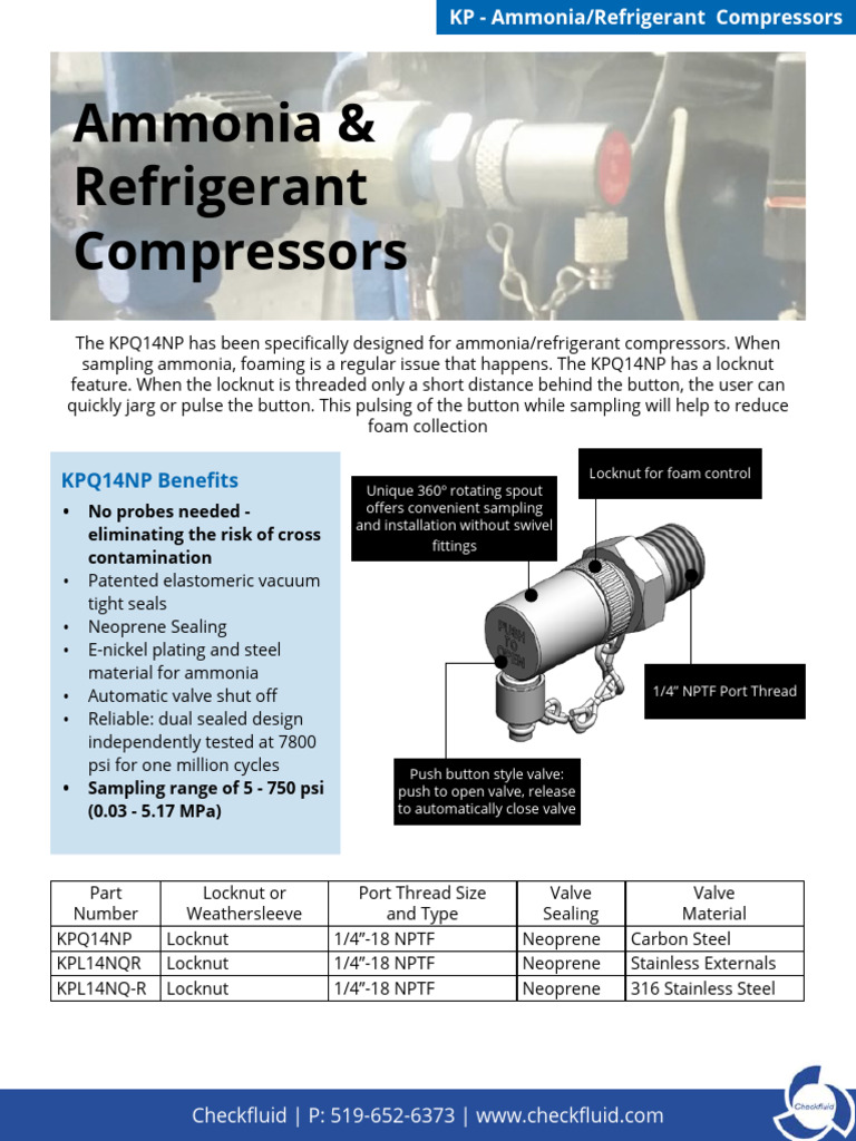 Kpq14np Ammonia Refrigerant Compressors Pdf Valve Machines