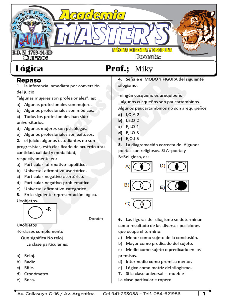 Logica Maycol 1 | PDF | Lógica | Matemáticas