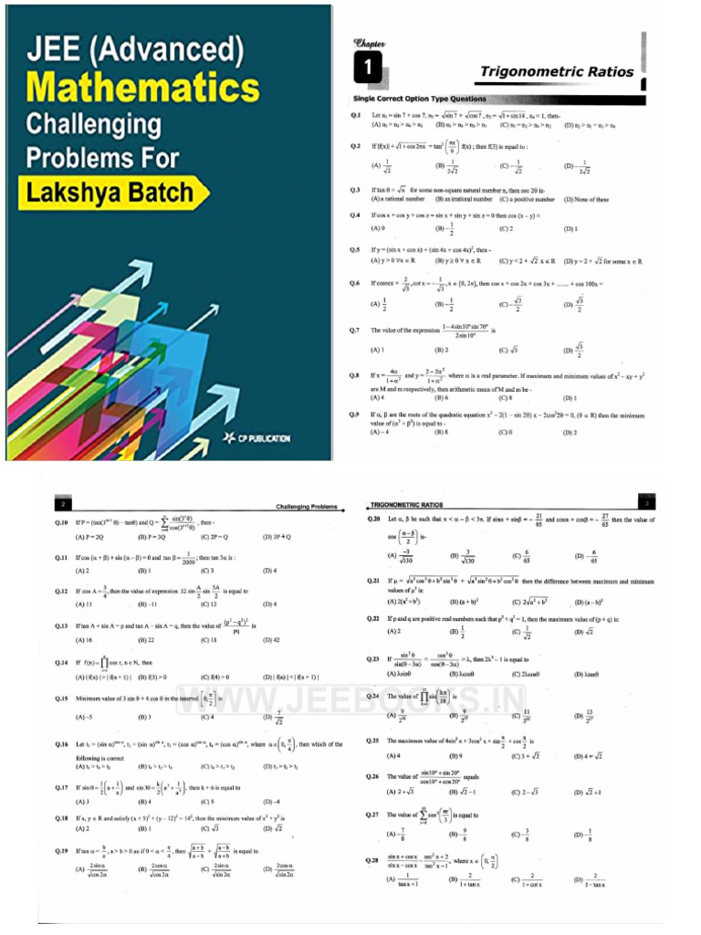 Lakshya Batch Challenging Problems - Mathematics | PDF