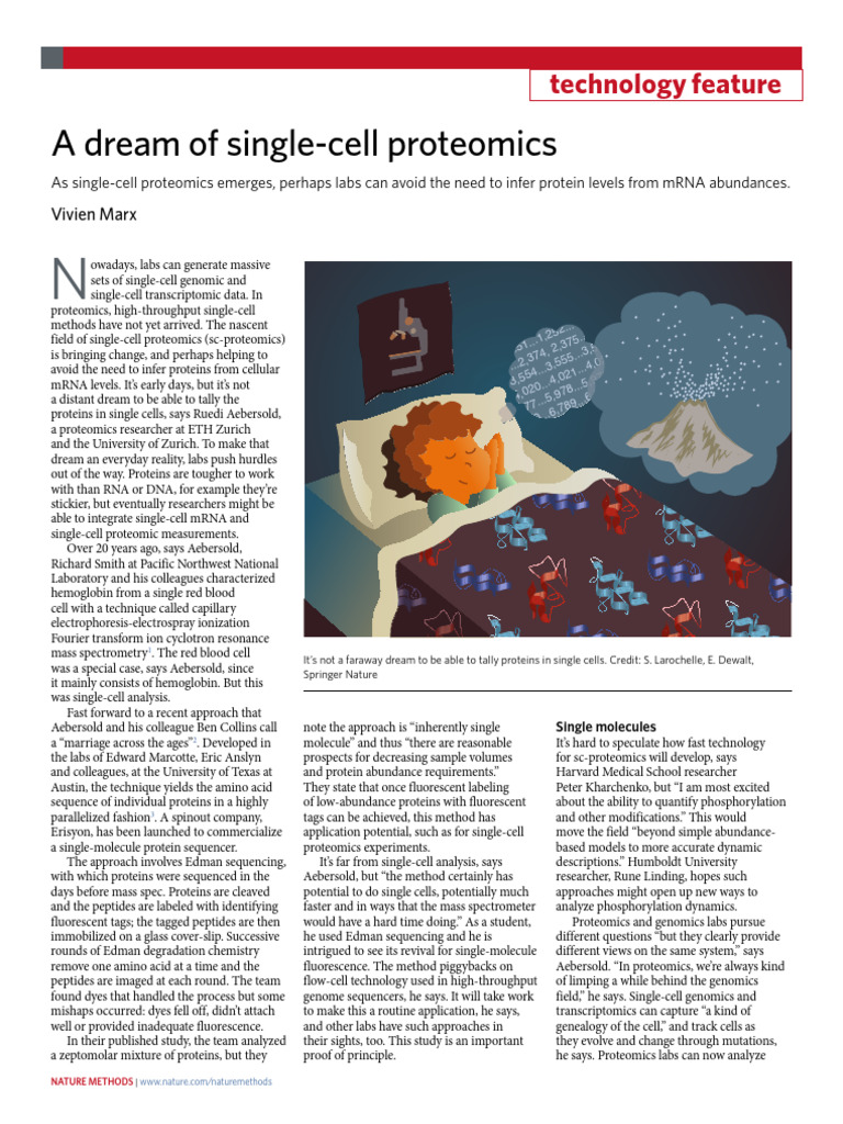 Single Cell Mass Spectrometry | PDF | Proteomics | Proteins