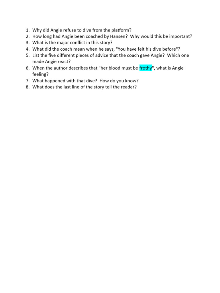 Questions on "Fly Like an Eagle" | PDF | Sports & Recreation | Language ...