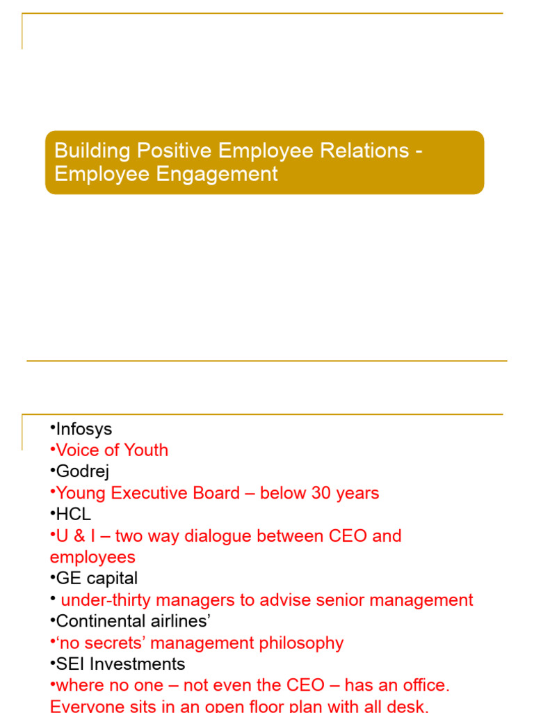 Building Positive Employee Relations | PDF | Employee Retention | Business
