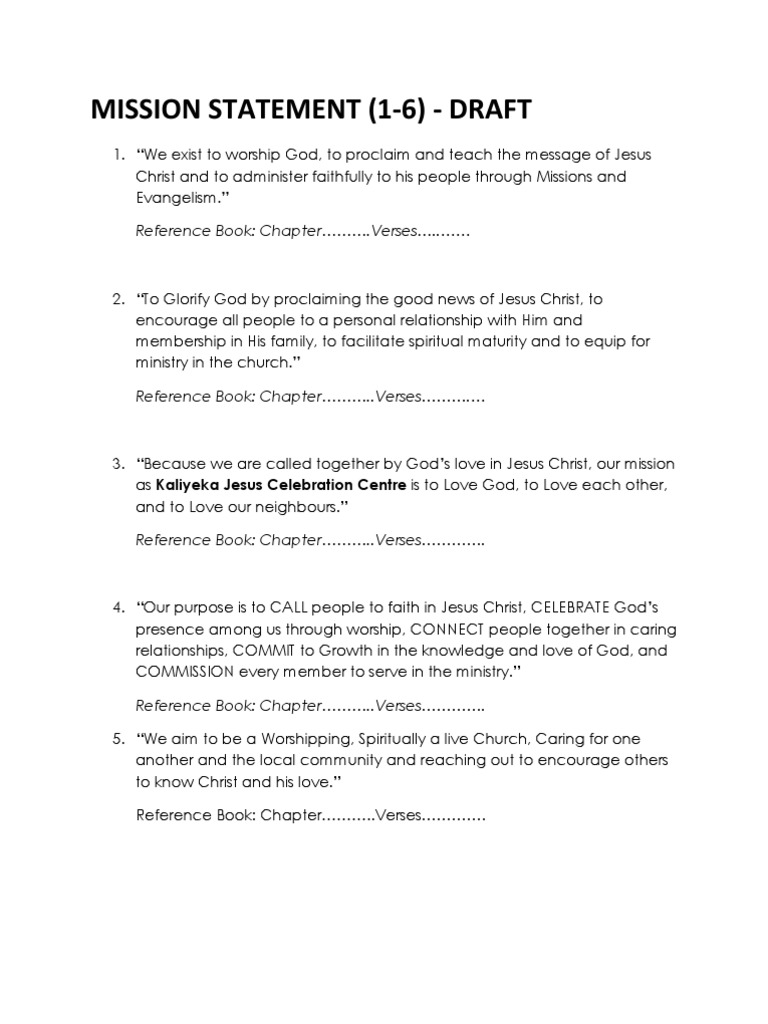 Mission Statements for Church Rebranding | PDF | Religion & Spirituality