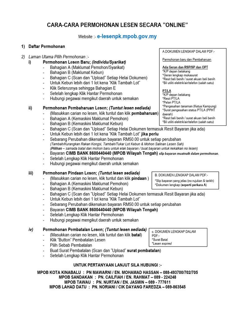 Syarat Kriteria Lesen PK Baru | PDF