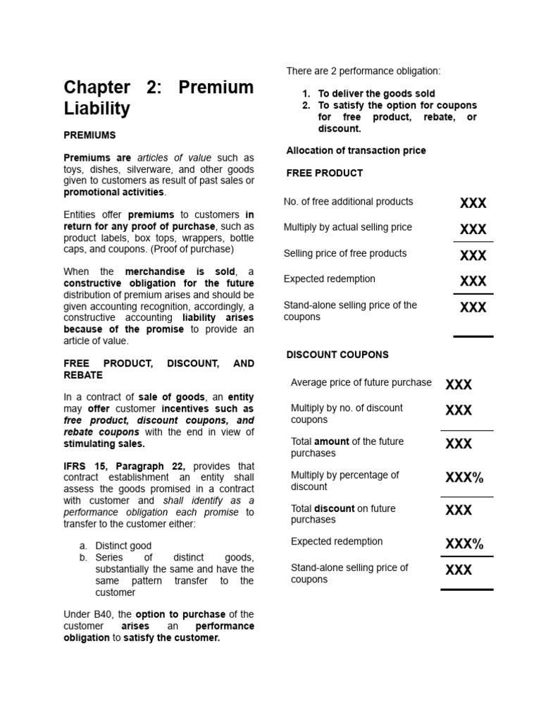Chapter 2 - Premium Liability | PDF | Coupon | Rebate (Marketing)