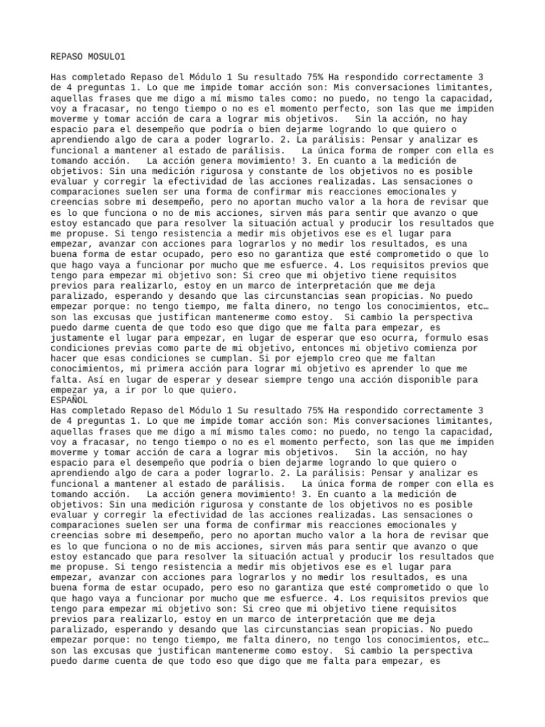 Supera la Parálisis y Toma Acción | PDF | Medición