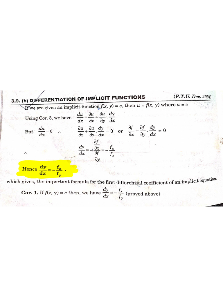 Some Examples of Implicit Functions | PDF