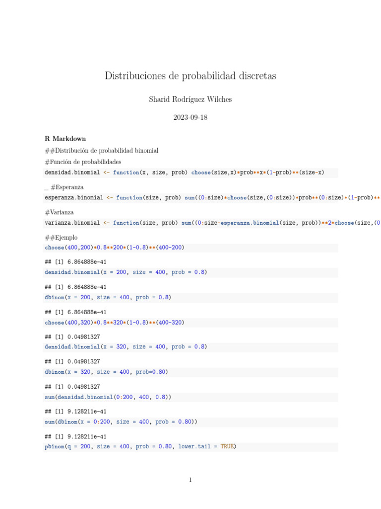 Distribuciones de Probabilidad Discretas. | PDF