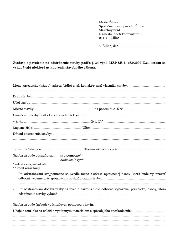 X5 Odstranenie-Stavby | PDF