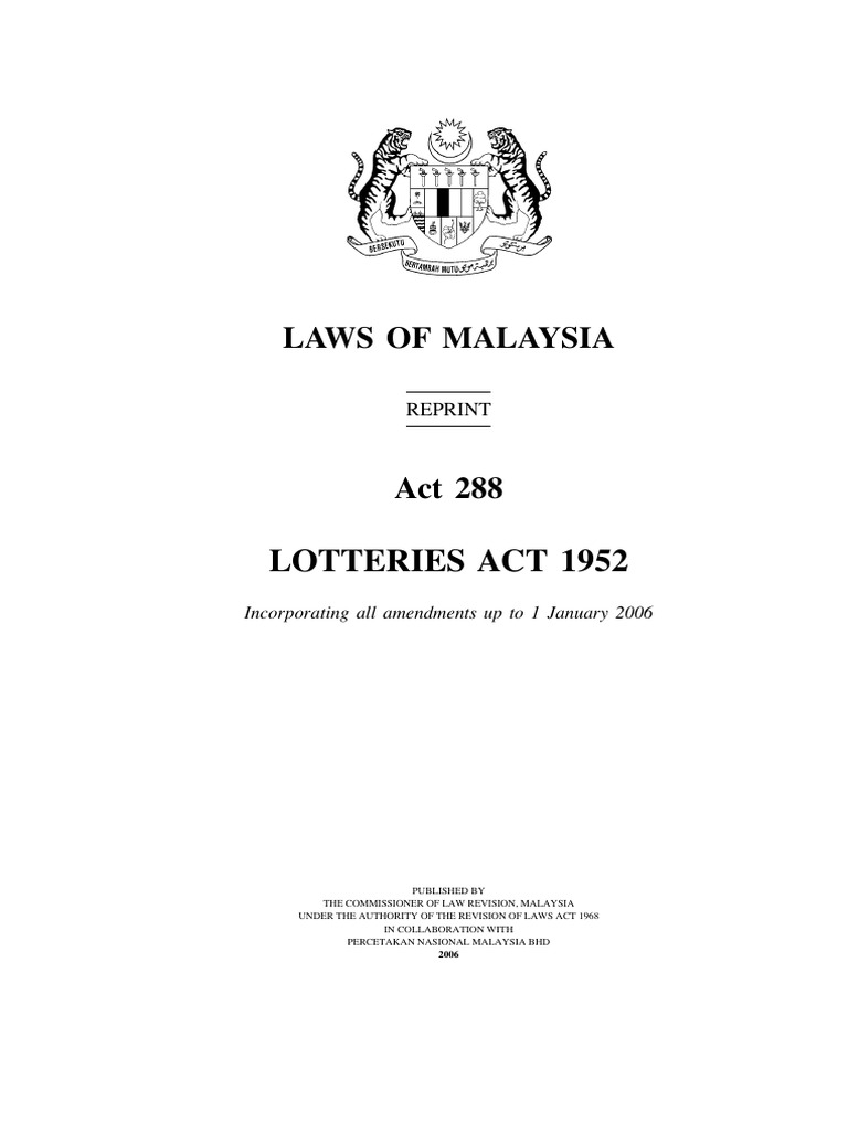 Lotteries Act 1952 | PDF | Lottery | Crimes