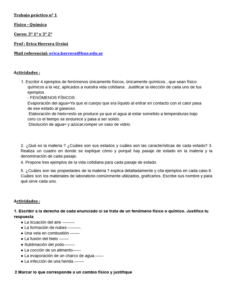 TP 1 FIS-QUIM 3ros | PDF | Agua | Importar