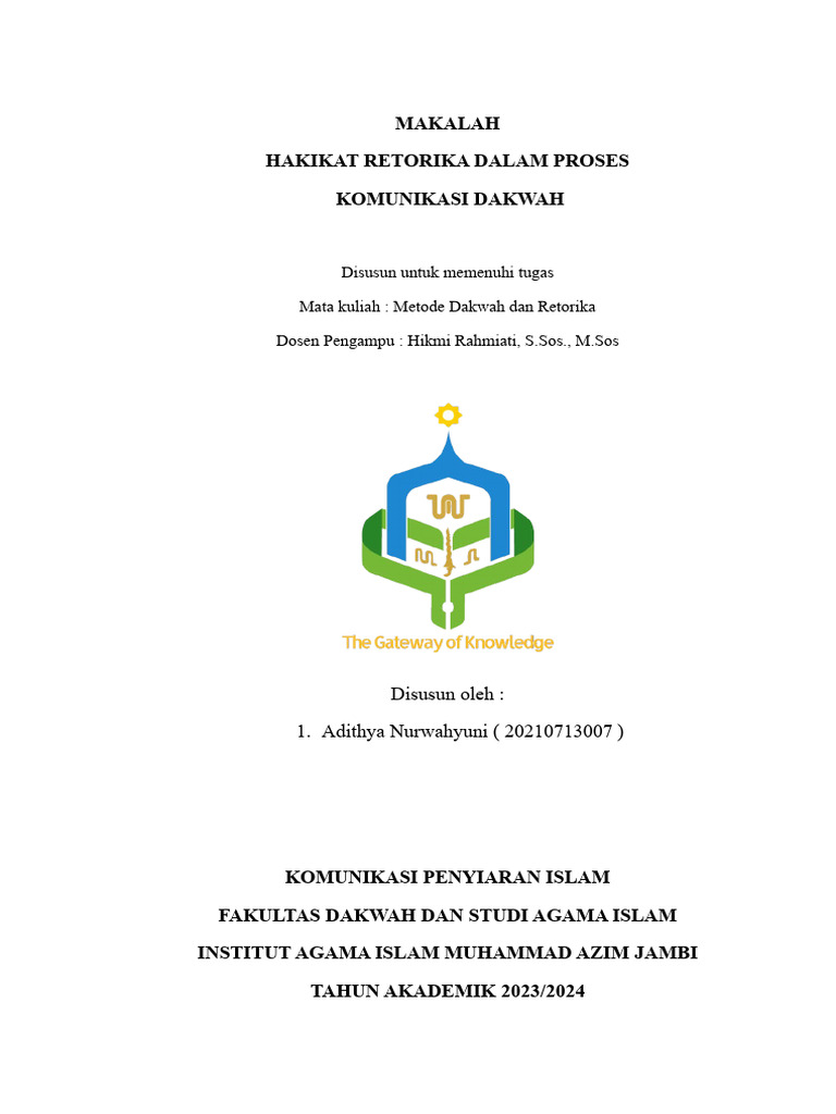 Tugas Bu Hikmi Metode Dakwah Dan Retorika Tugas 1 | PDF | Seni ...