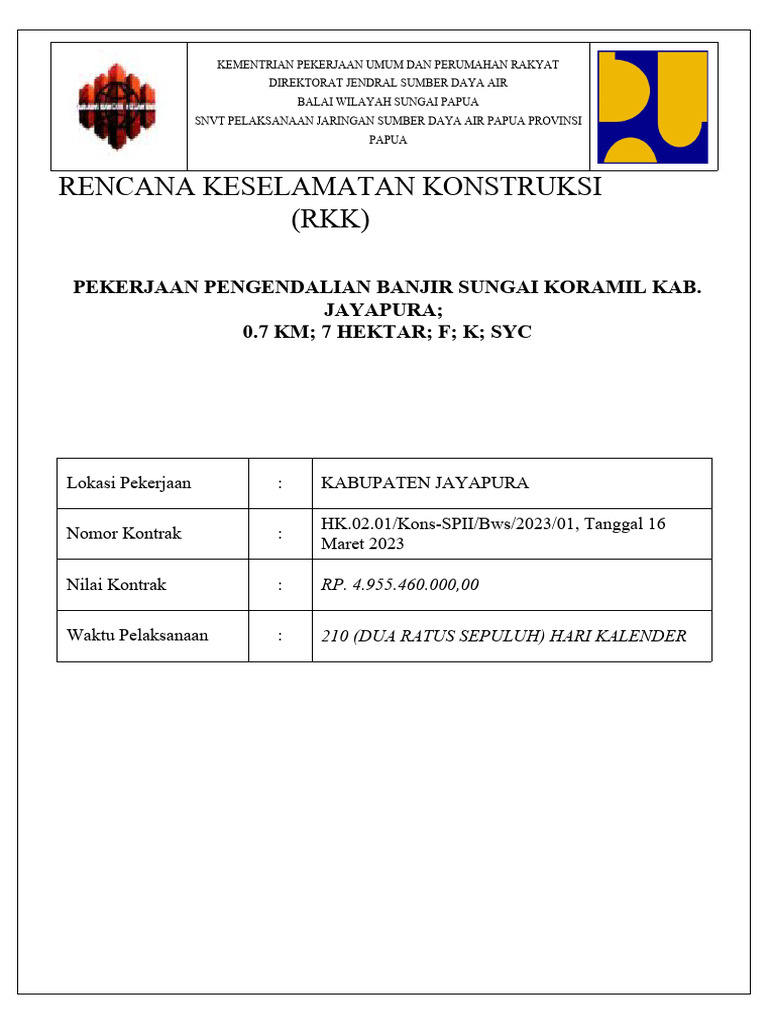 Rencana Keselamatan Konstruksi RKK | PDF