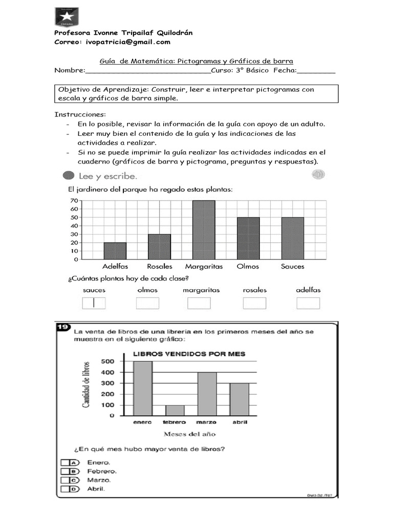 Pictogramas y Gráficos para 3° Básico | PDF