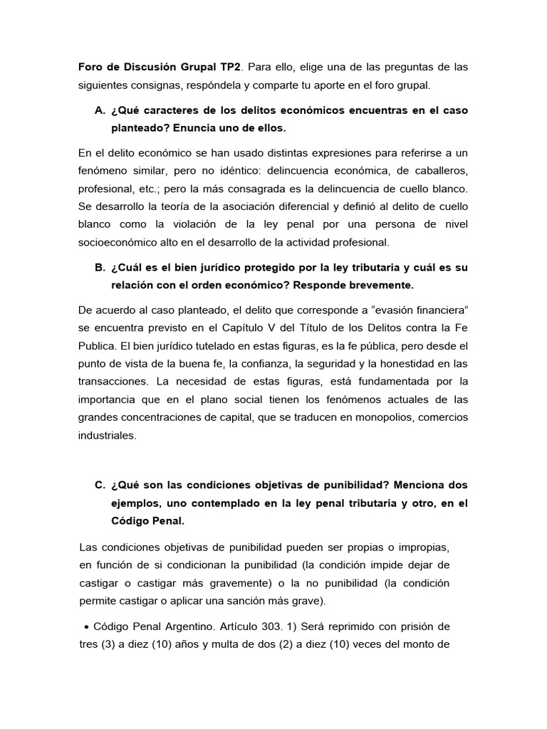 Foro tp2 Aguirre Maricel Analia | PDF | Derecho penal | Castigos