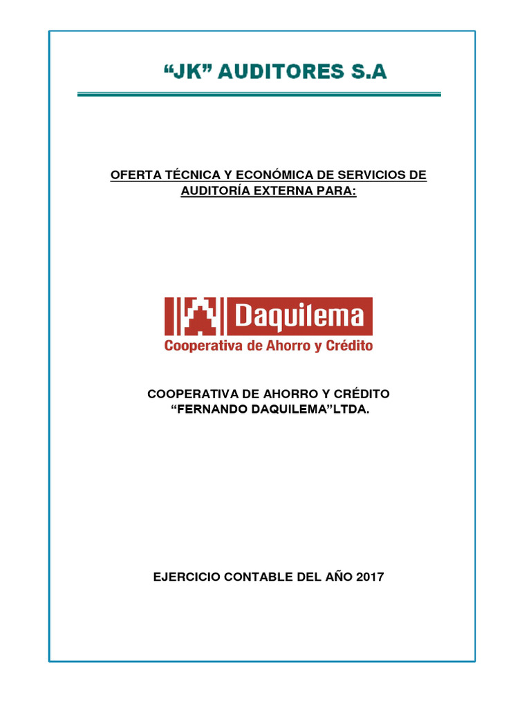 Propuesta Técnica COAC FERNANDO DAQUILEMA | PDF | Auditoría | Contralor