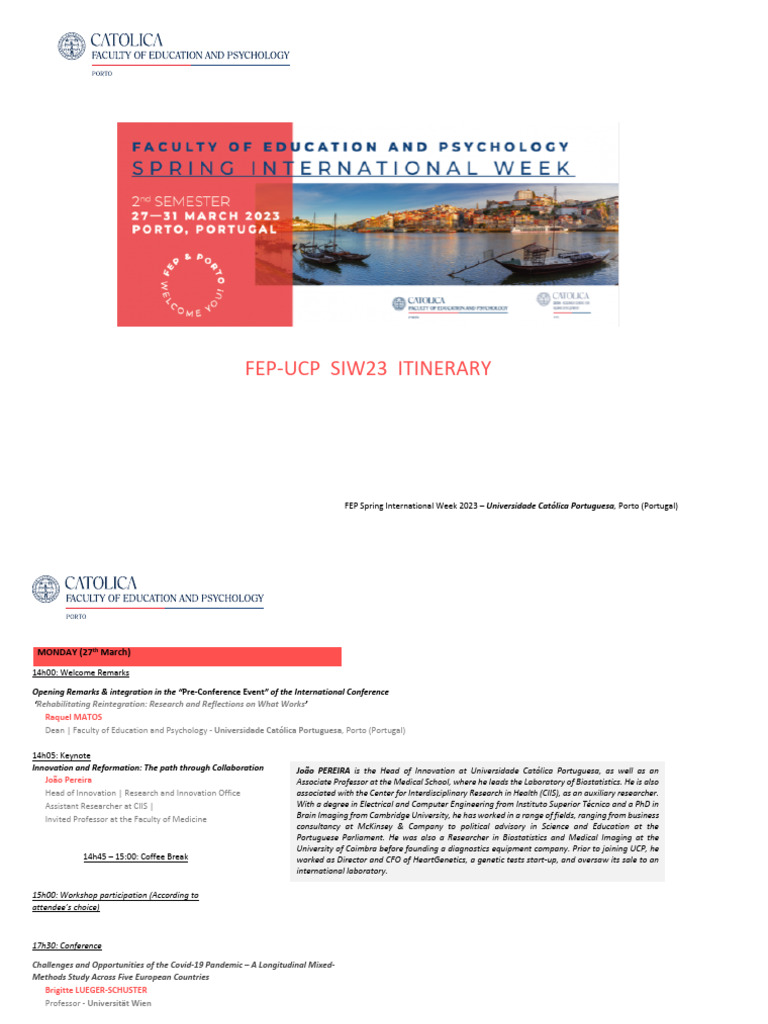 Fep International Week Program Short Siw23 | PDF | Science