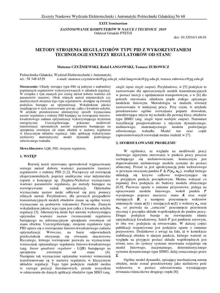 Metody_strojenia_regulatorów_typu_P | PDF