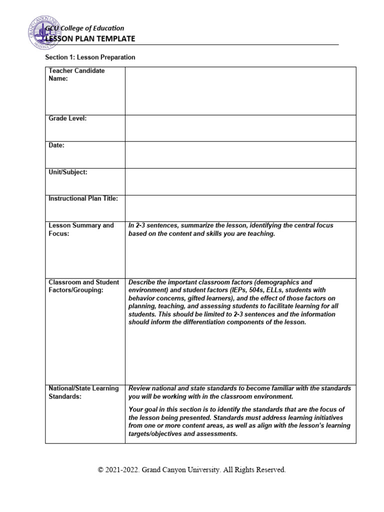 Coe Lesson Plan Template | PDF | Lesson Plan | Learning