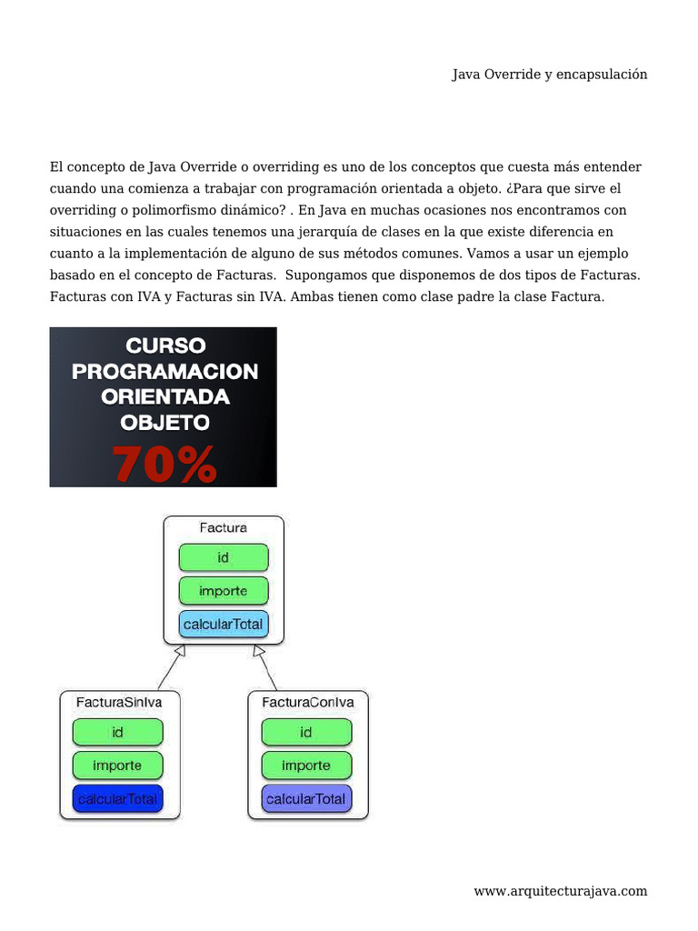 Java Override y Encapsulación | PDF | Java (lenguaje de programación ...