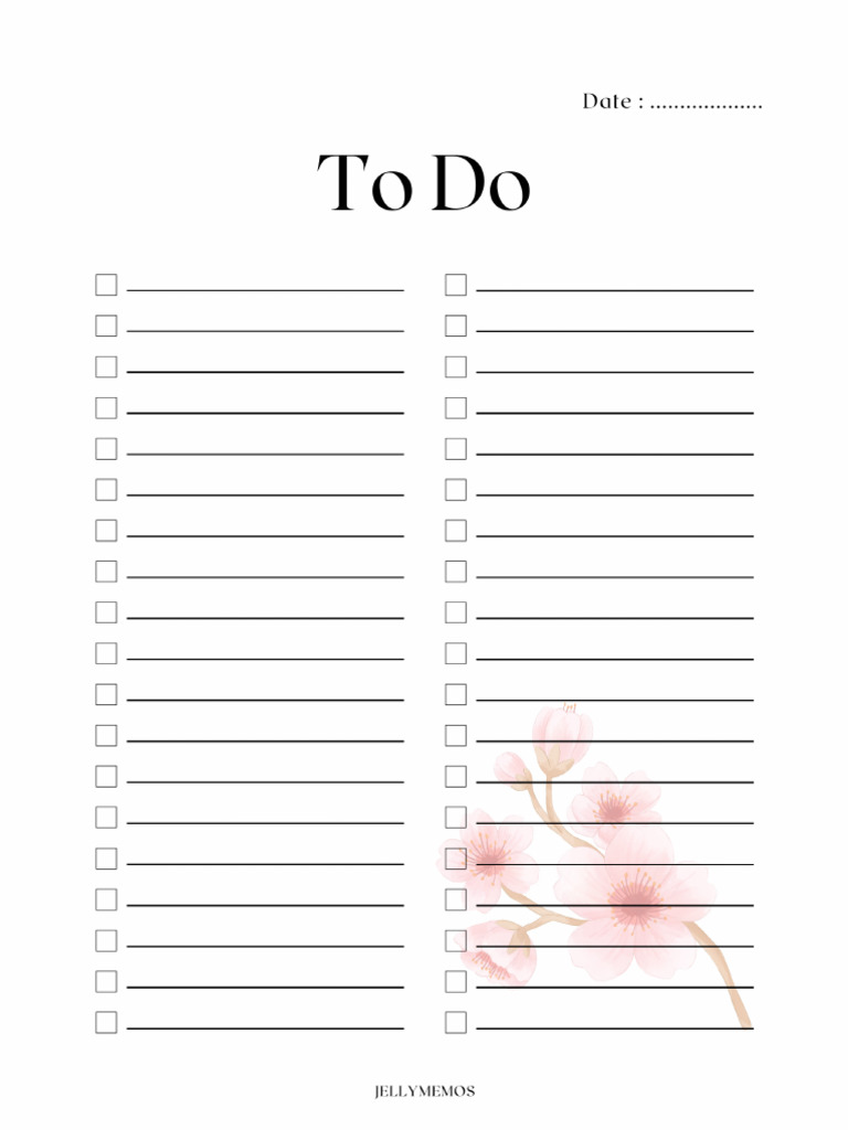 Aesthetic To Do List Template 13 | PDF