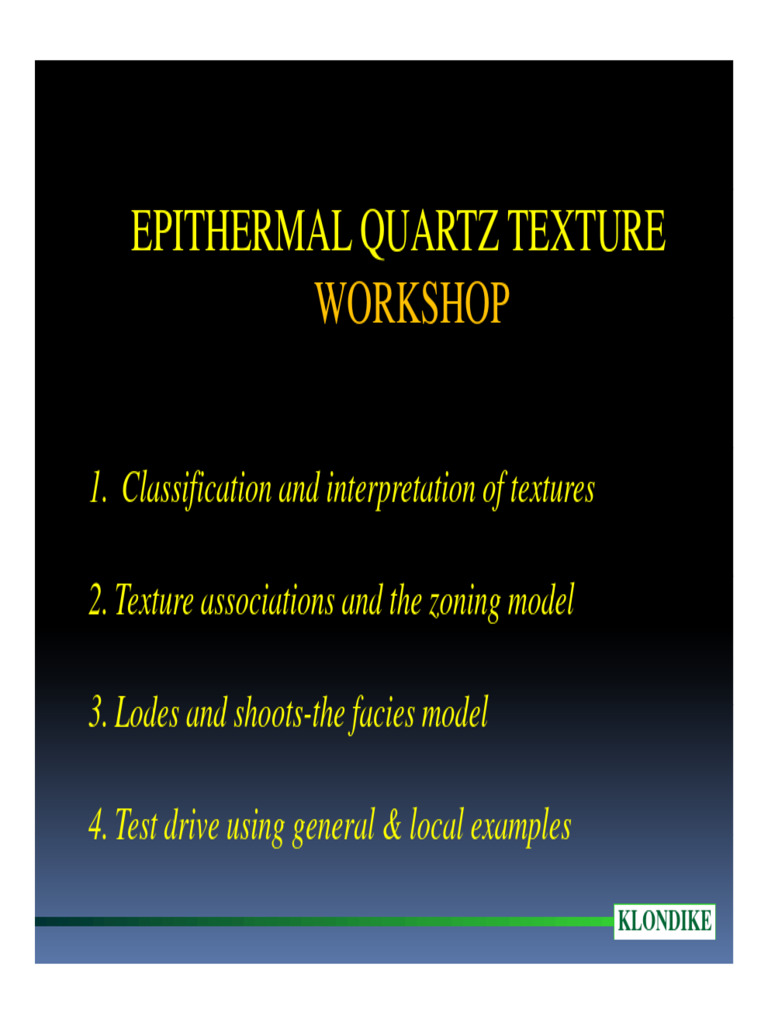 Epithermal Vein Textures Lodes & Shoots - Morrison - 2008 | PDF ...