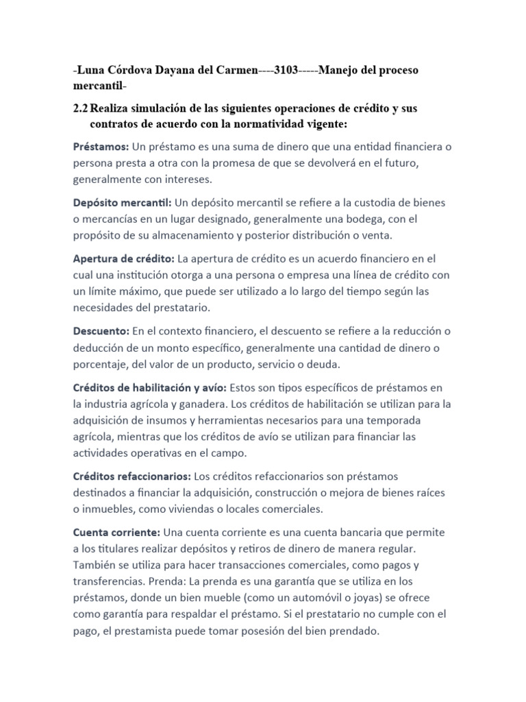 Manejo del Proceso Mercantil | PDF | Crédito | Finanzas y dinero