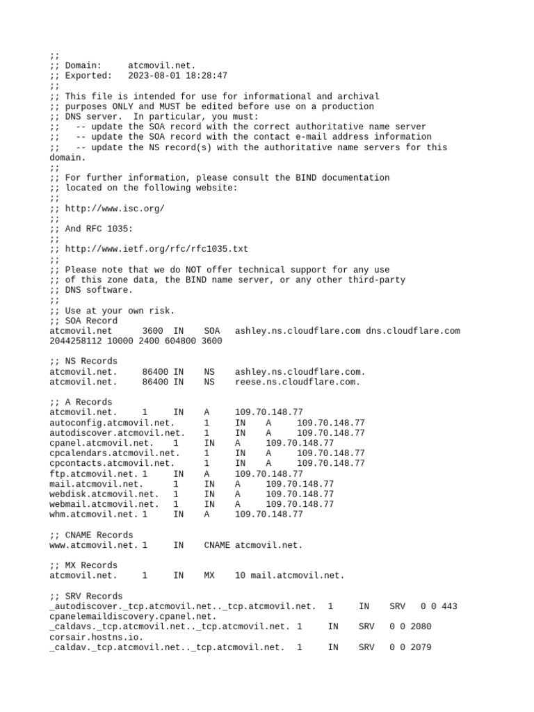 atcmovil.net | PDF | Domain Name System | Communications Protocols