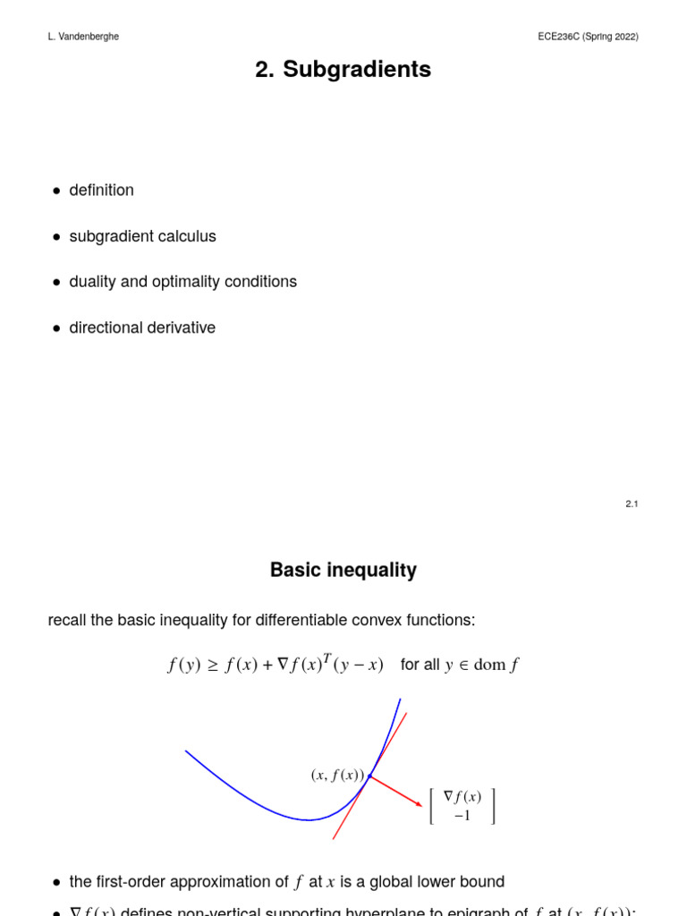 Subgradients | PDF | Mathematical Analysis | Mathematics