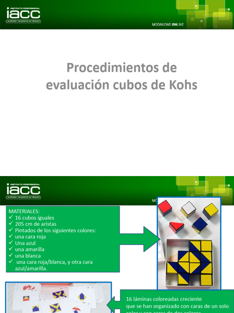 s2 Guion Instructivo Cubos de Kohs | PDF