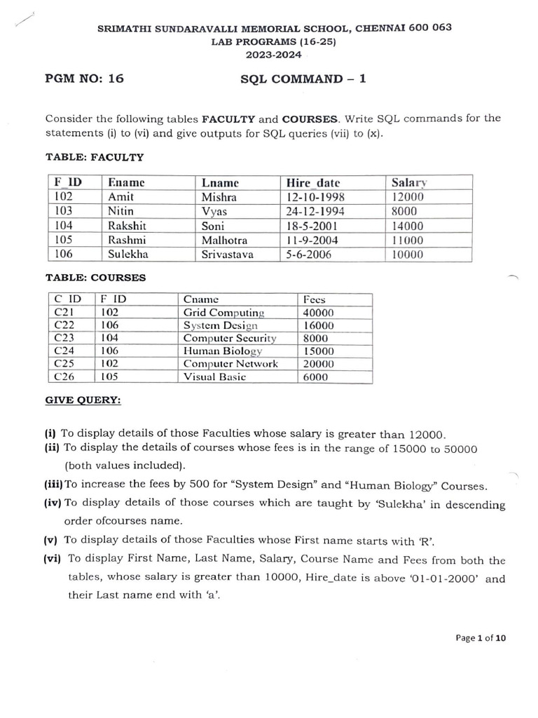 CS OBS and Guidelines To Project | PDF | Computing | Sql