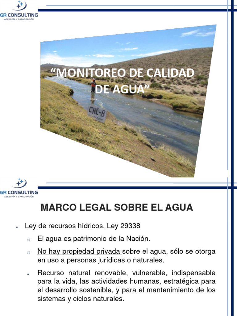 Diapositivas Sesión 3-Monitoreo de Agua | Descargar gratis PDF | Agua | Aguas residuales