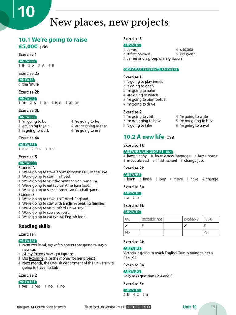 Navigate A1 Coursebook Answers Unit 10 | PDF | Coffeehouse | Cuisine