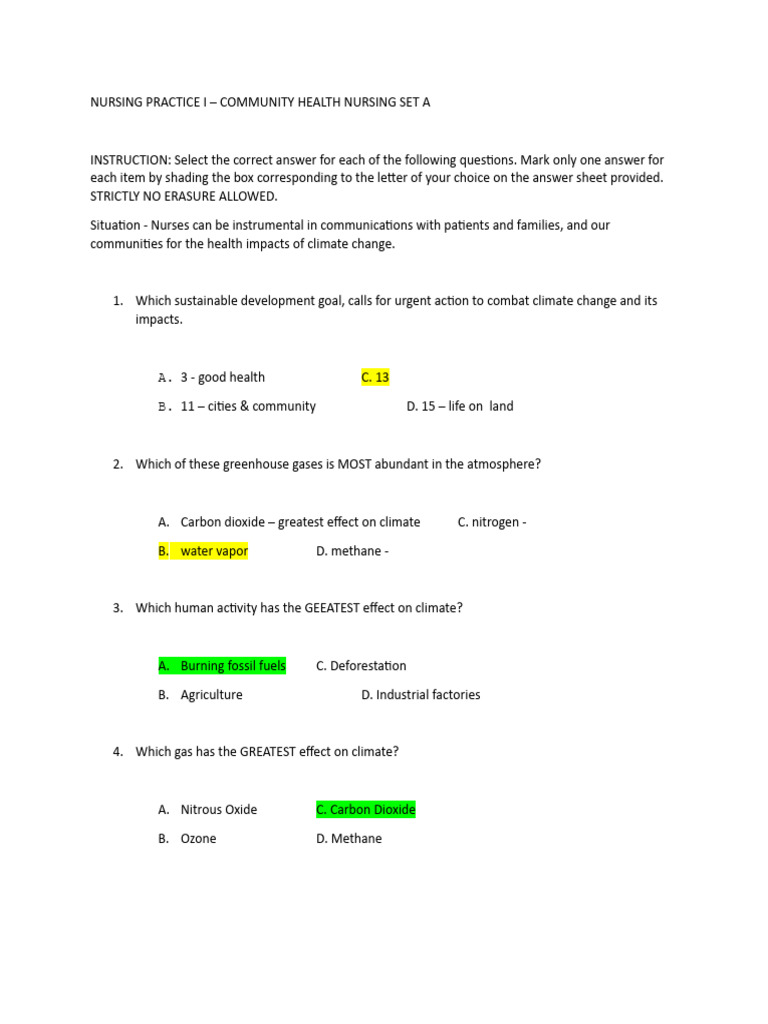 CHN Practice Test | Download Free PDF | Nursing | Preventive Healthcare