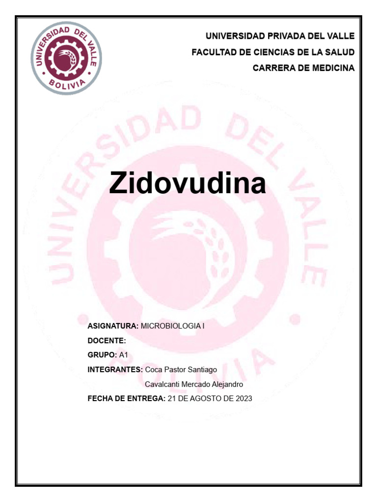 Zidovudina: Uso y Efectos Secundarios | PDF | VIH | La transcriptasa ...