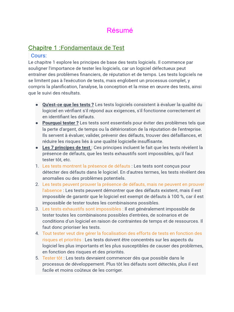 Fondamentaux des Tests Logiciels | PDF | Test de logiciel | Logiciel