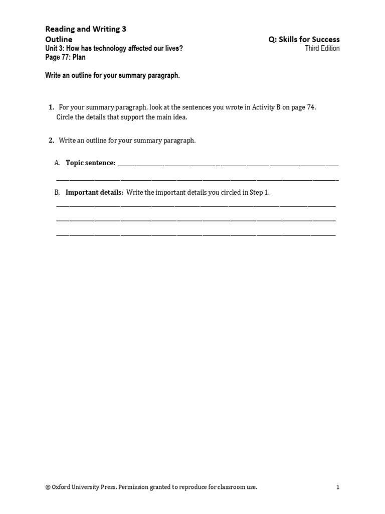 Q3e RW3 U03 Outline Summary | PDF