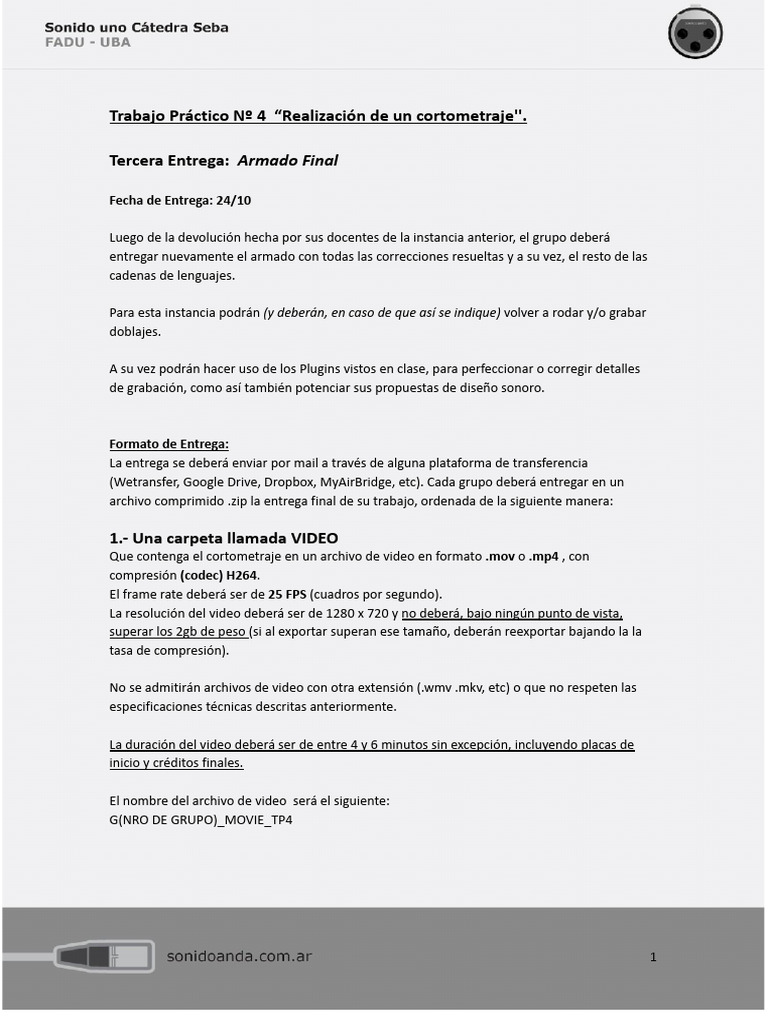 Consignas TP4 3era Entrega 2023 | PDF | Datos de computadora | Vídeo