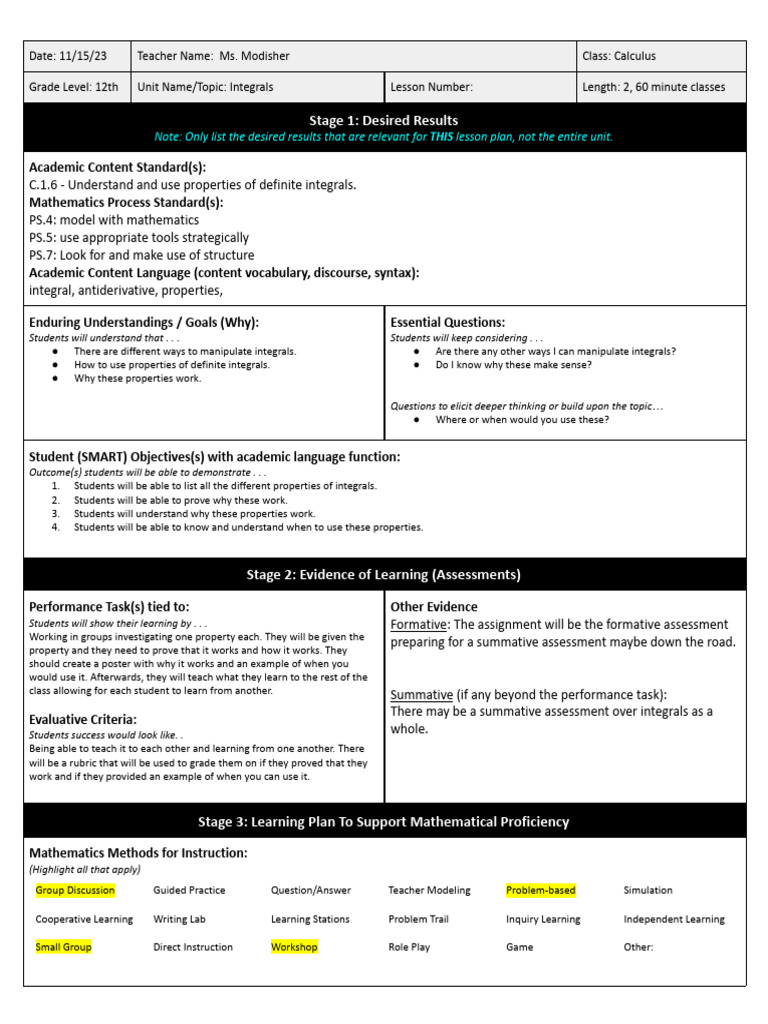 Book and Blog Lesson Plan | PDF | Learning | Mathematics