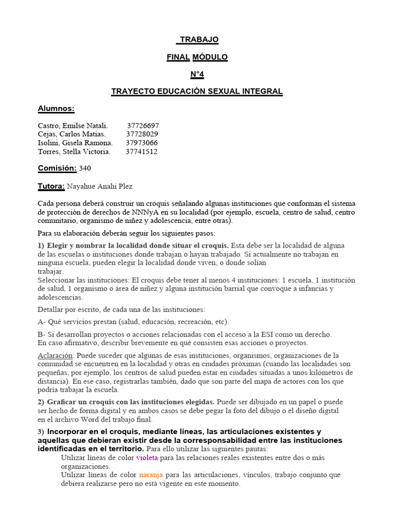 TRABAJO FINAL MODULO 4 ESI Devolucion 3 | PDF | Enseñando | Hospital