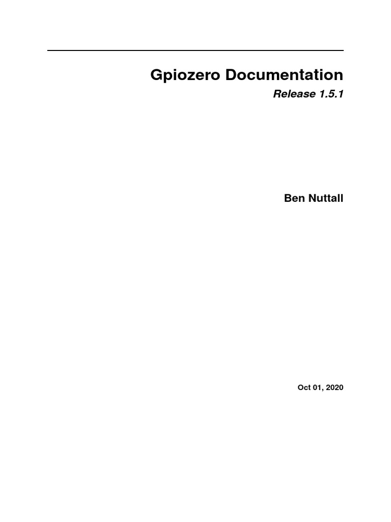 Gpiozero Readthedocs Io en Master | PDF | Raspberry Pi | Information ...
