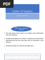 Product Inquiry Letter Guidelines | PDF | Communication