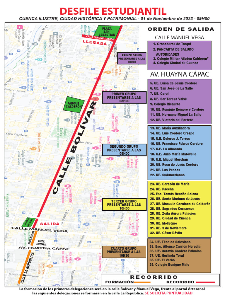 Mapa Desfile Noviembre 2023 | PDF