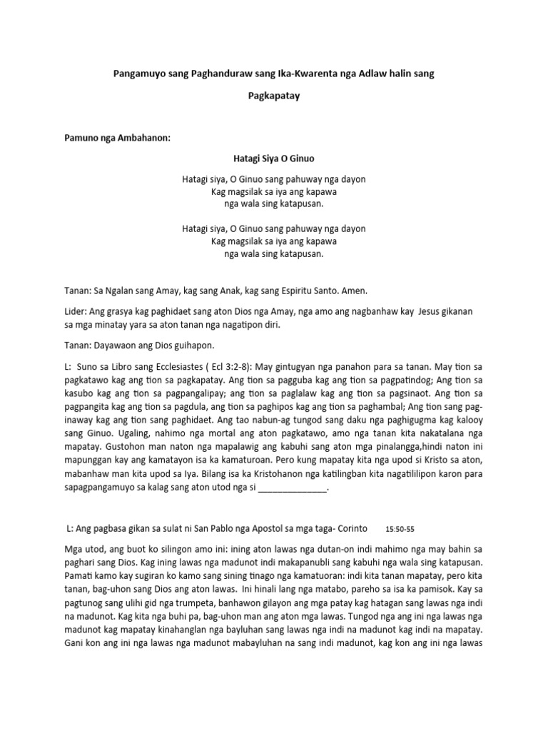 40th Day Memorial Prayer For The Sou1 | PDF