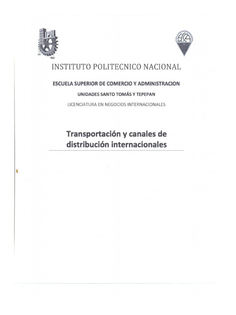 Transportación y Canales de Distrib Intern | PDF