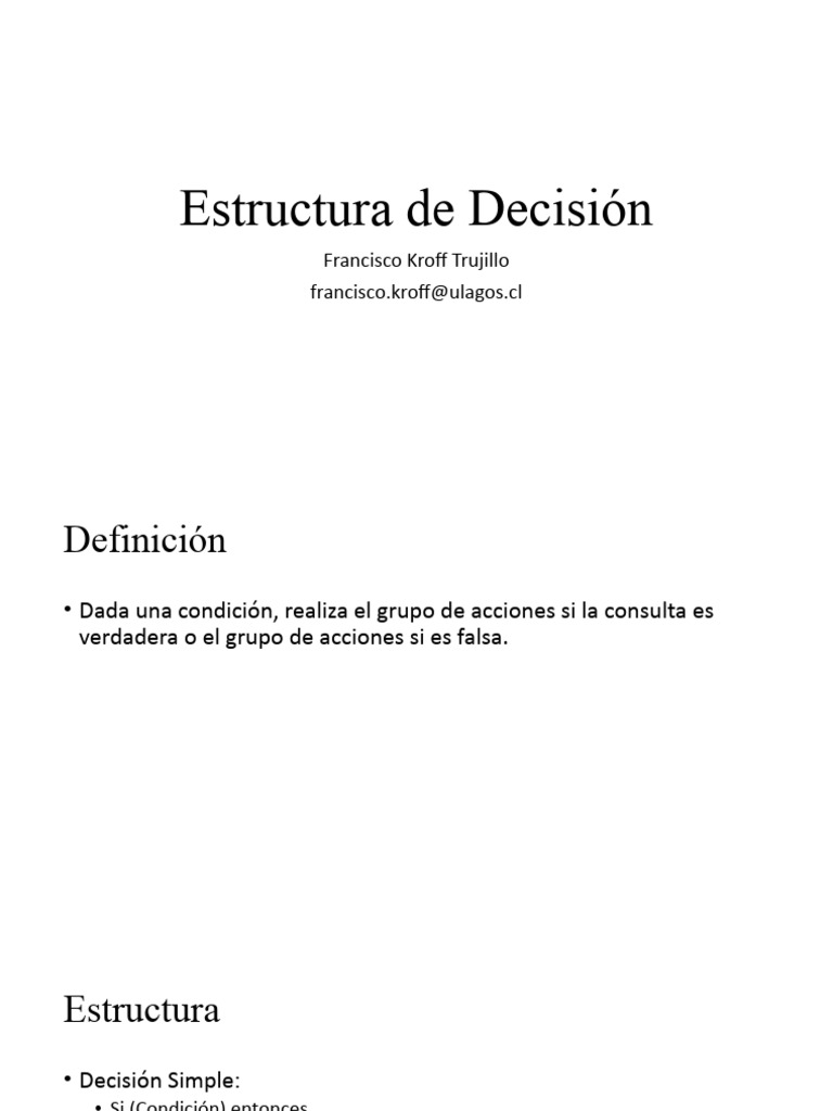 Estructura de Decisión | Descargar gratis PDF | Algoritmos ...