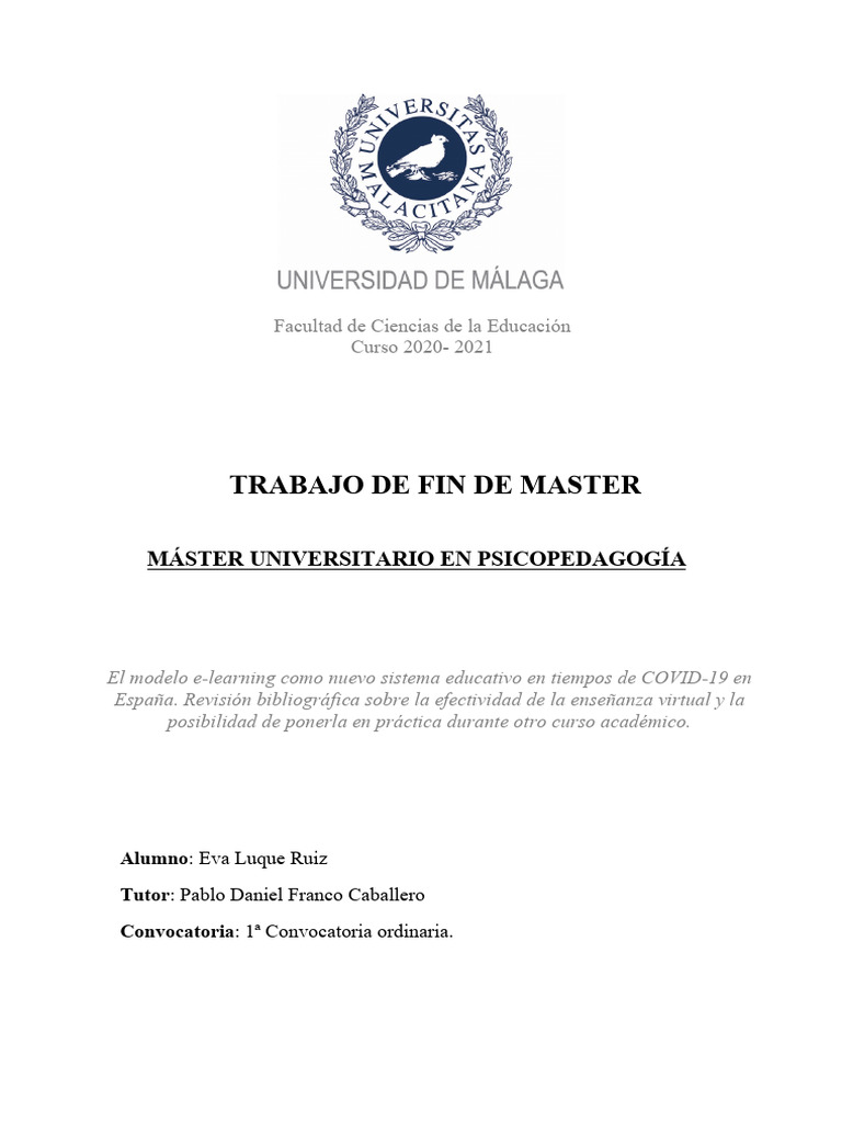 El Modelo E-Learning Como Nuevo Sistema Educativo en Tiempos de COVID-19 | PDF | Enseñando ...